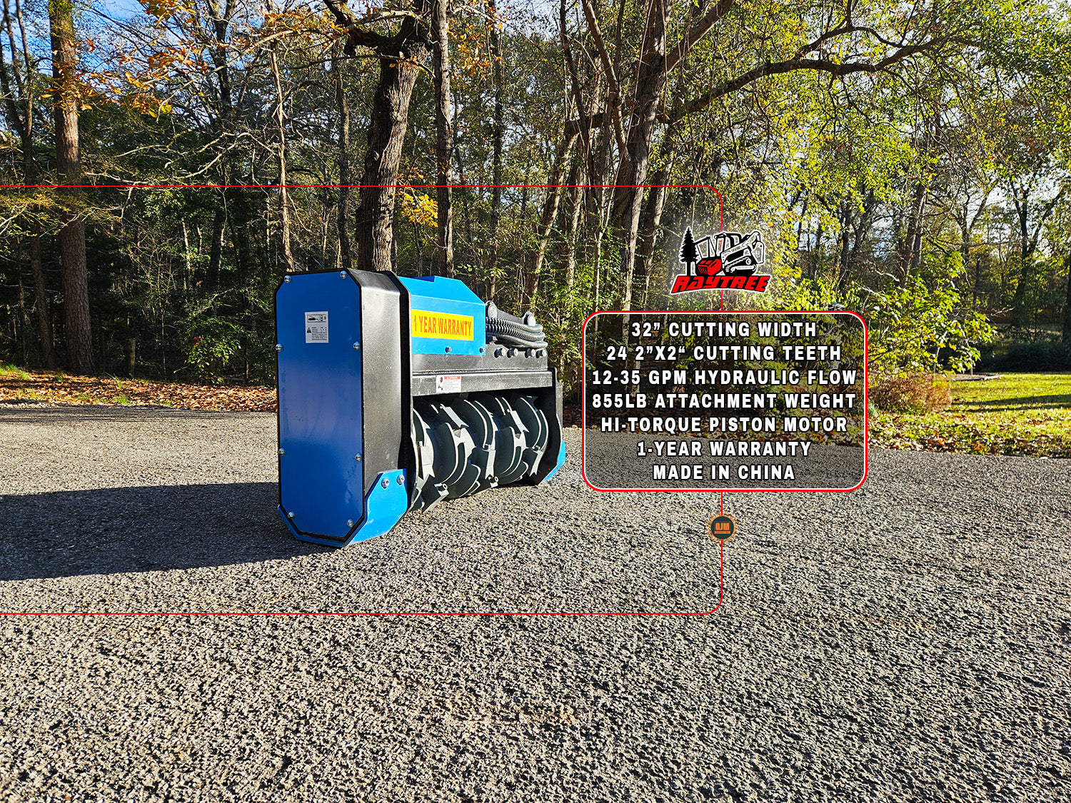 Raytree REDM32 32" 3-8 Ton Excavator Drum Mulcher – GJM Equipment Sales